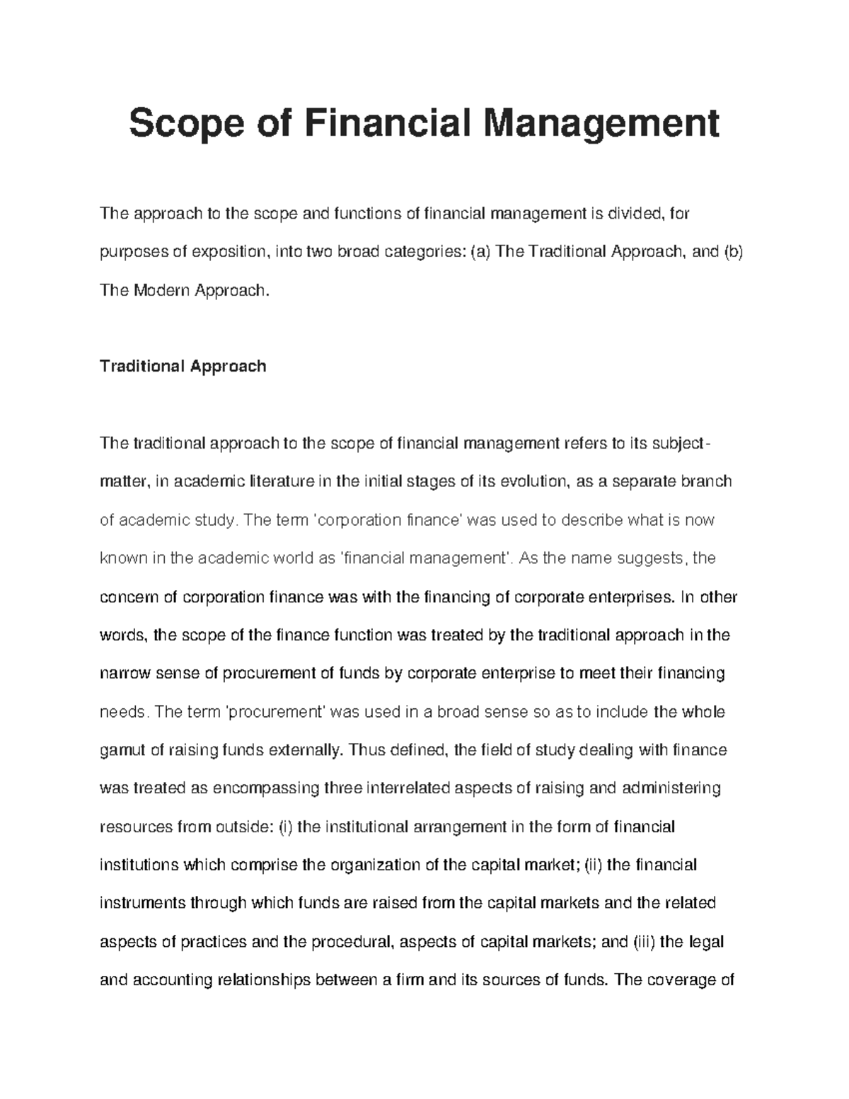 4 scope of fm - its lecture notes - Scope of Financial Management The ...