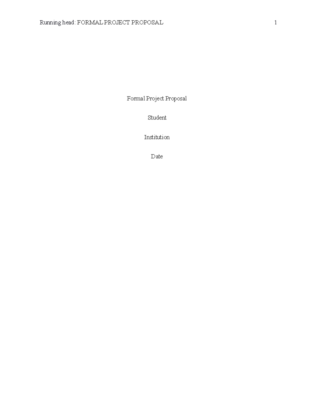 Formal Project Proposal - Literature - MKU - Studocu