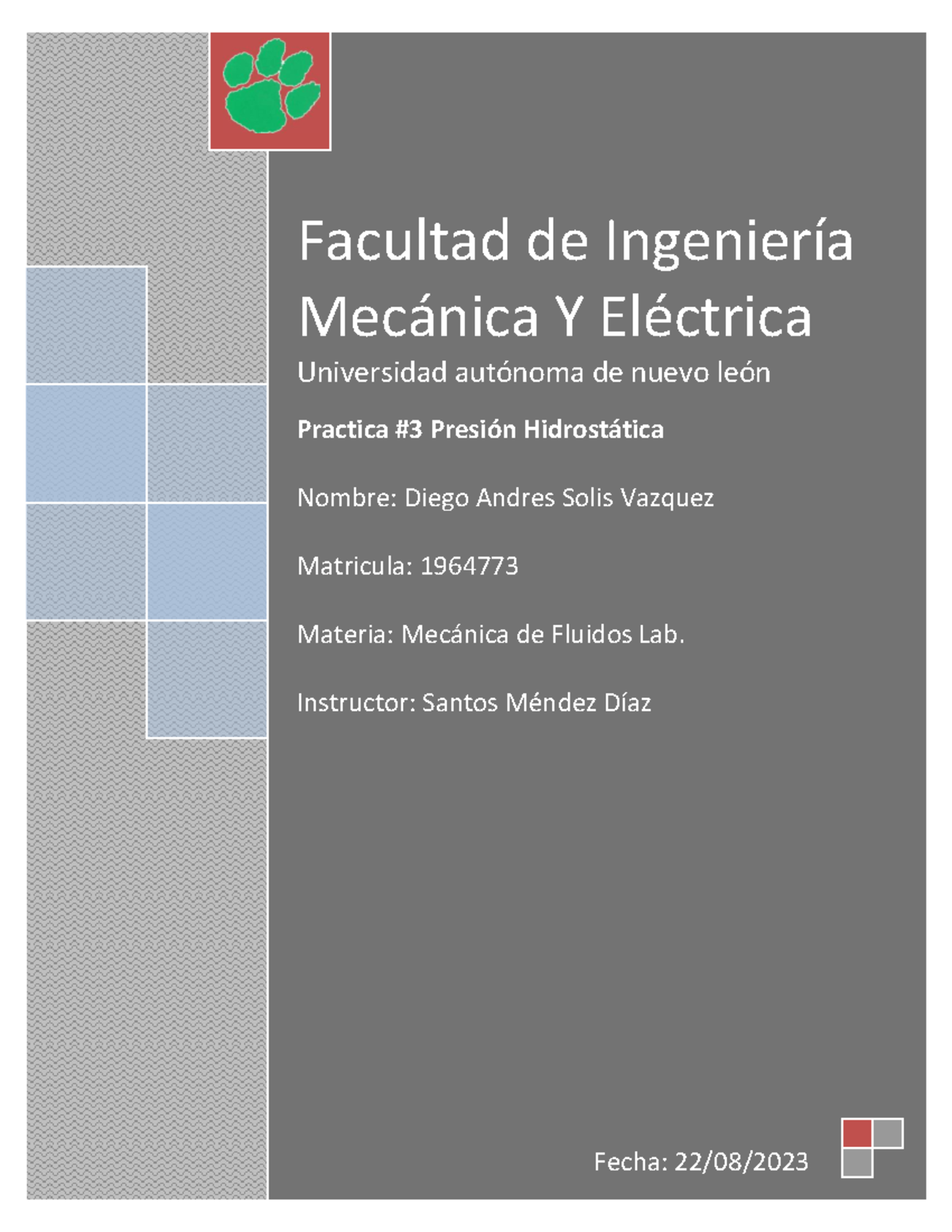 MFLab - Practica #3 - Facultad de IngenierÌa Mec·nica Y ElÈctrica Universidad autÛnoma de nuevo ...