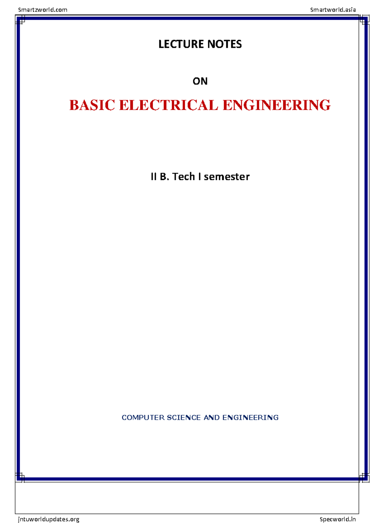 Basic Electrical Engineering - LECTURE NOTES ON BASIC ELECTRICAL ...