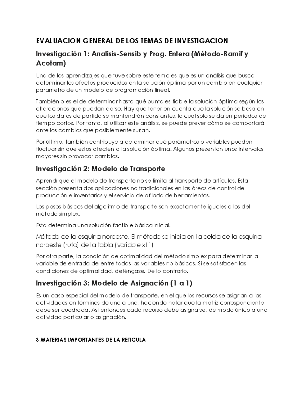 ACT. Evaluacion Gnral DE TMAS DE Invest - Isaac Gallardo - EVALUACION ...
