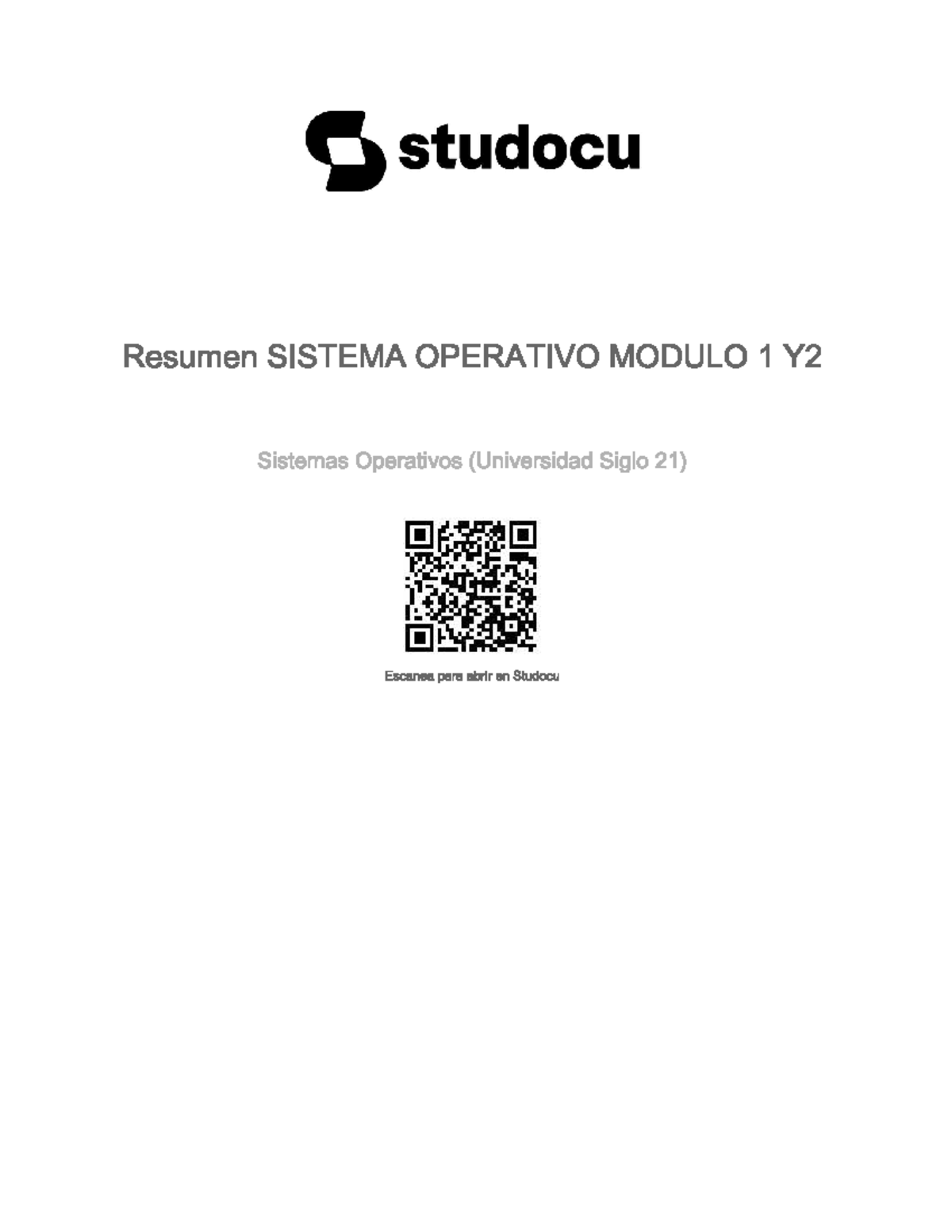 SO Resumen 1er parcial - Sistemas Operativos - Studocu