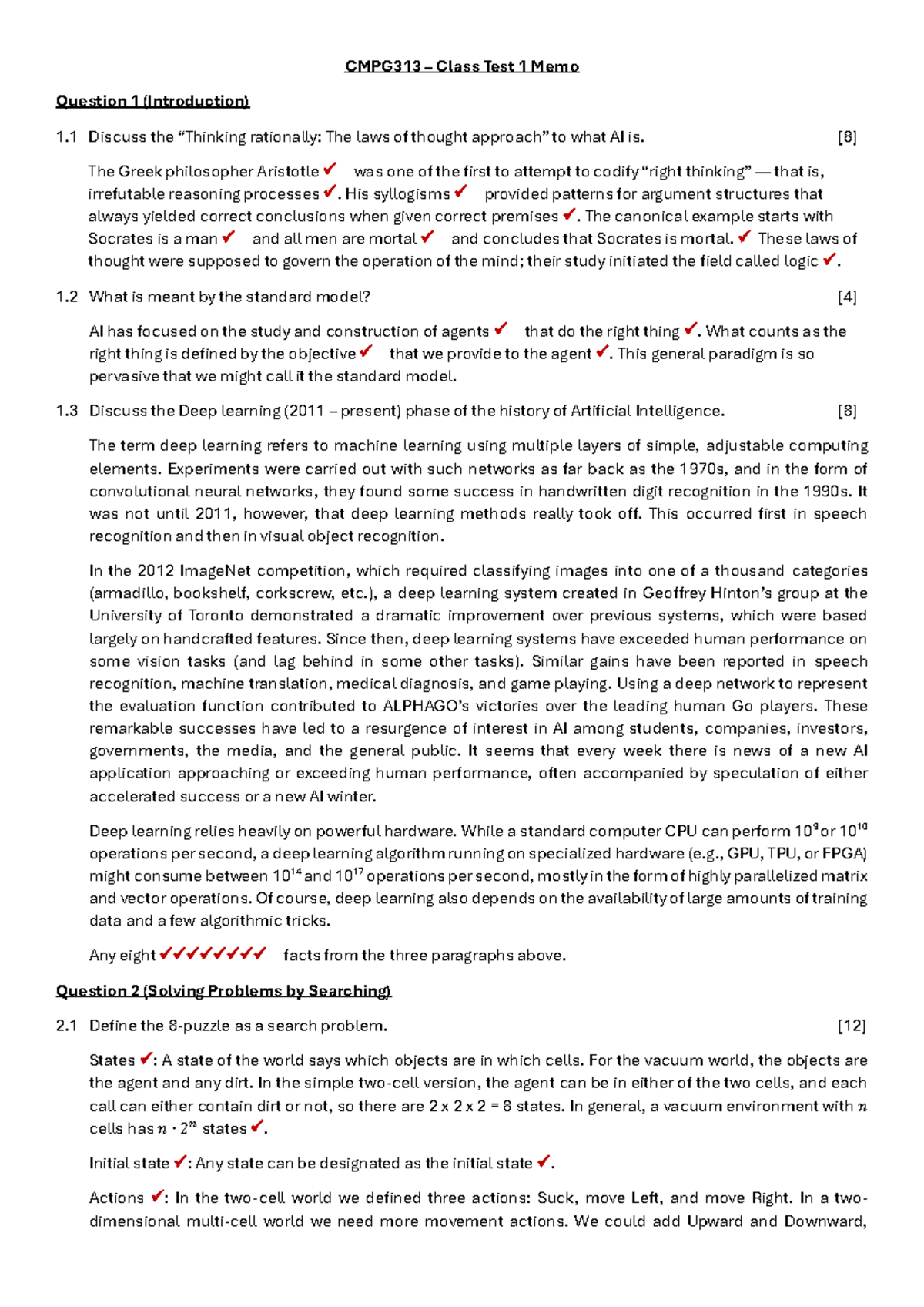 Test1 Memo Test Memo 1 Cmpg313 Class Test 1 Memo Question 1 Introduction 1 Discuss The