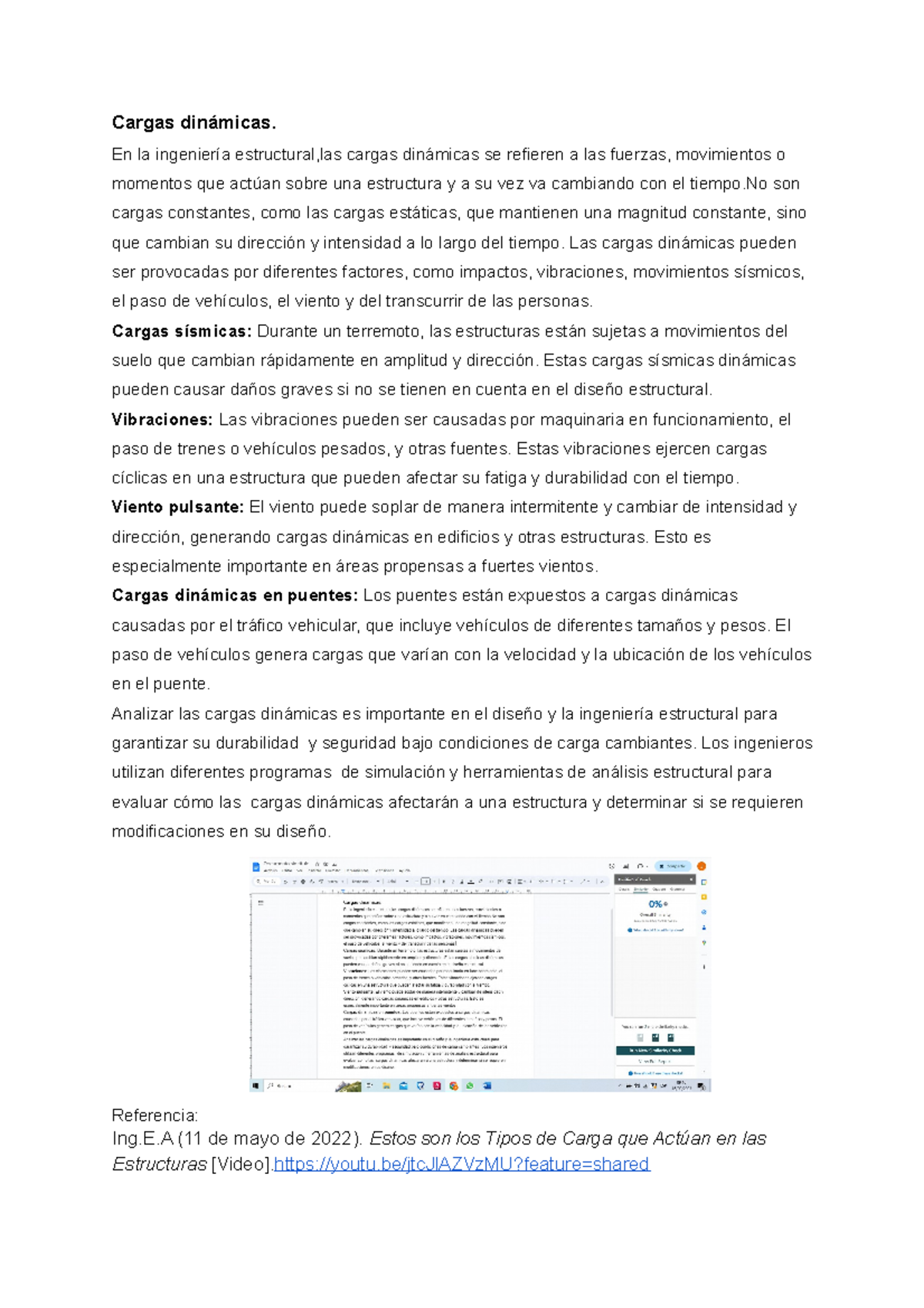Cargas Dinamicas - ESTUDIANTE - Cargas dinámicas. En la ingeniería ...