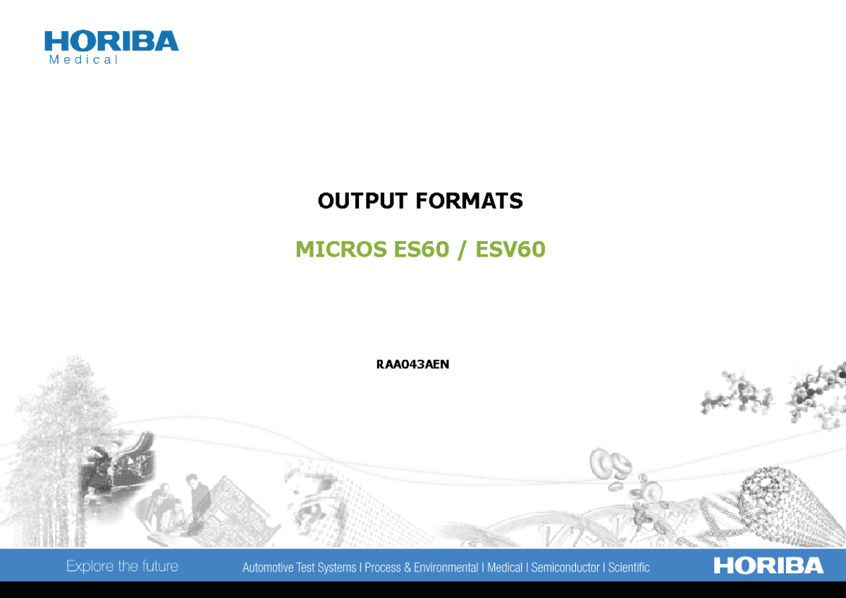 Horiba ES 60 Interface Manual raa043aen - RAA043AEN OUTPUT FORMATS ...