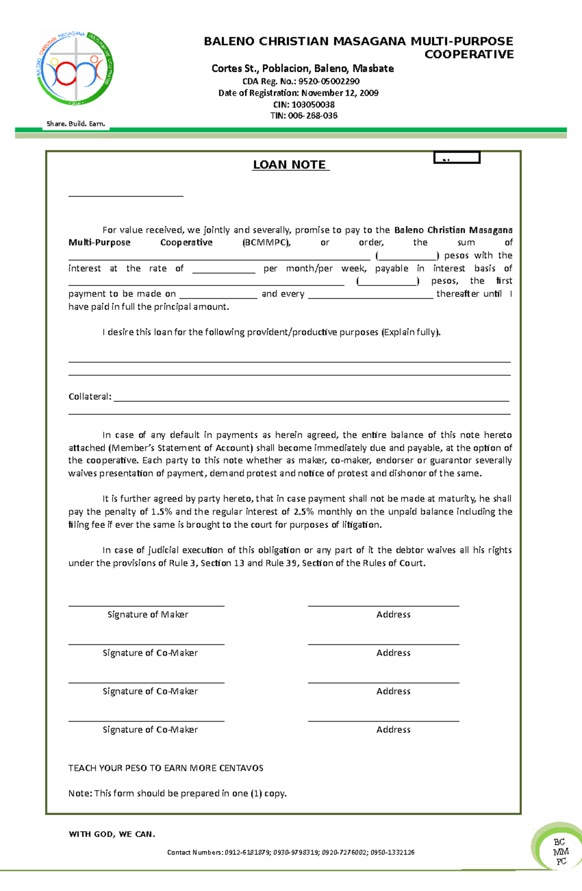LOAN-NOTE.revised 21- Interest - BC MM PC BALENO CHRISTIAN MASAGANA ...