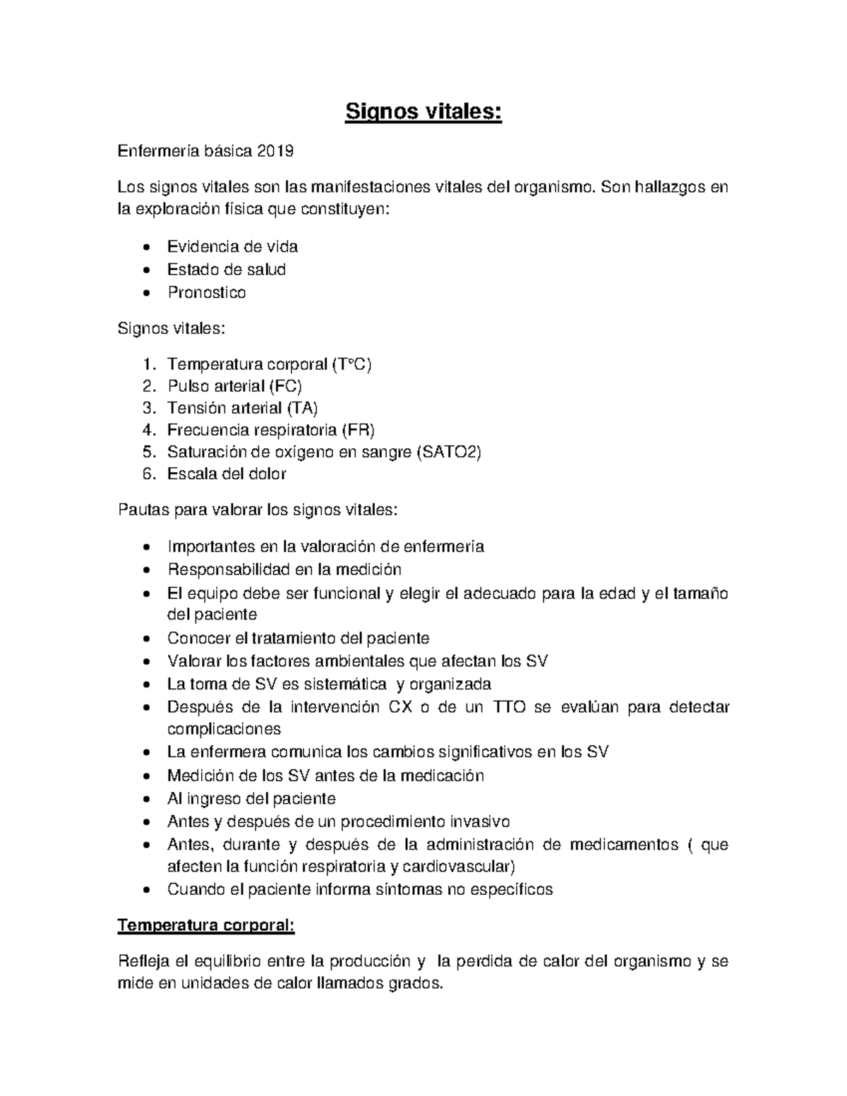Constantes Vitales (Resumen Kozier) - Signos vitales: Enfermería básica ...