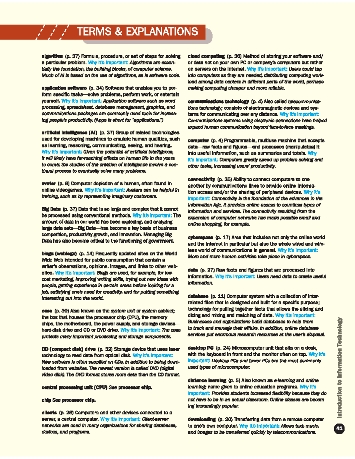 Review - Computer Science Keywords definitions - COMM 226 - Studocu