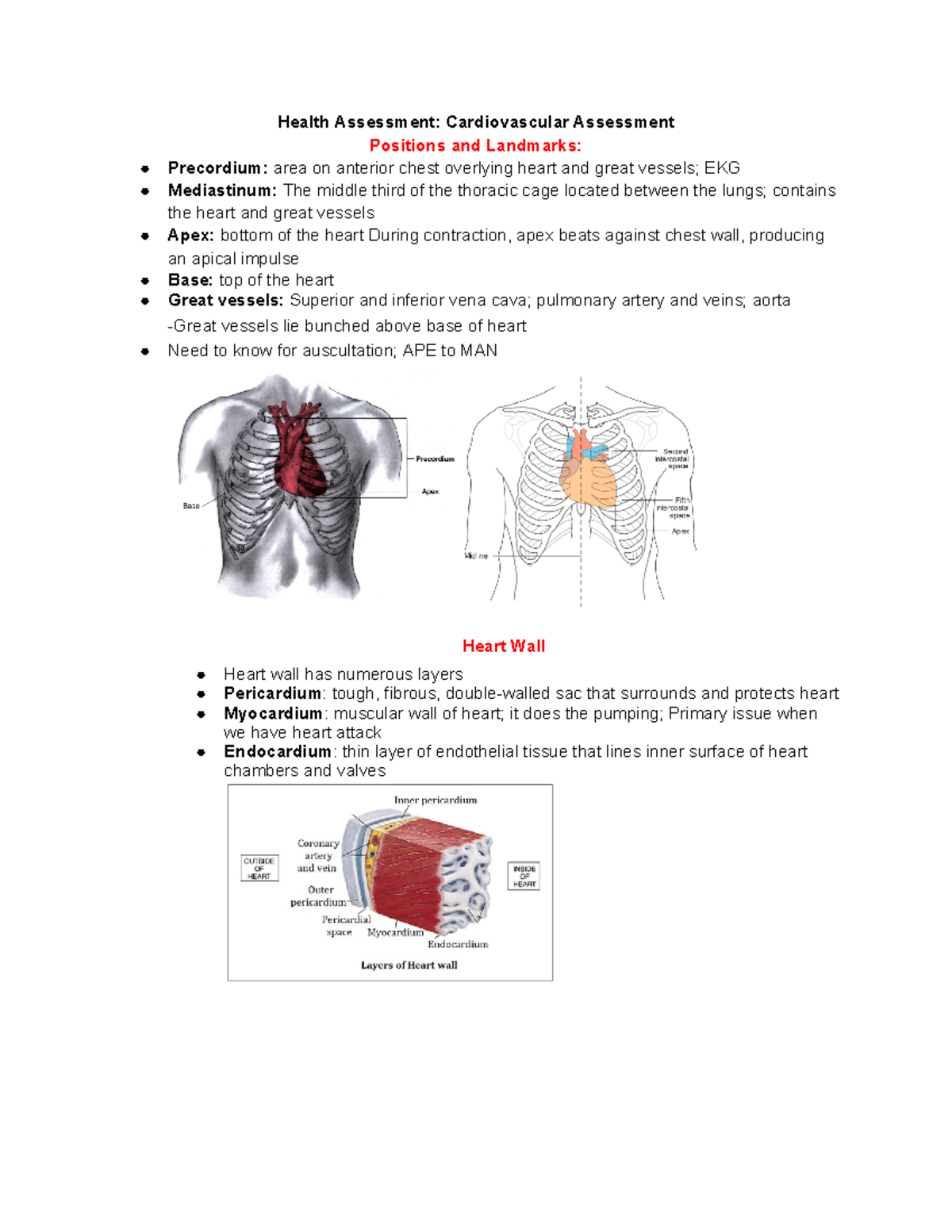 Health Assessment: Cardiovascular Assessment - Health Assessment ...