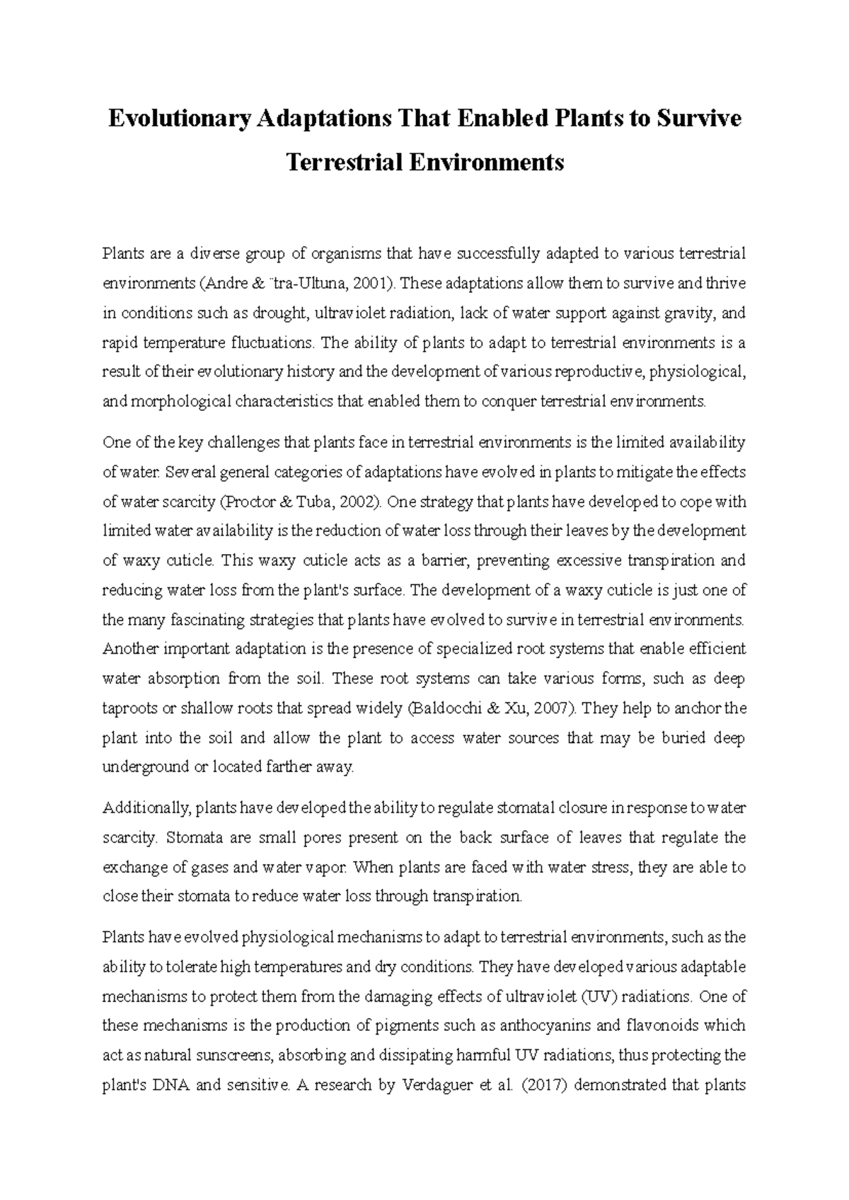 How Plants Adapt to Surviving on Terrestrial Environments ...