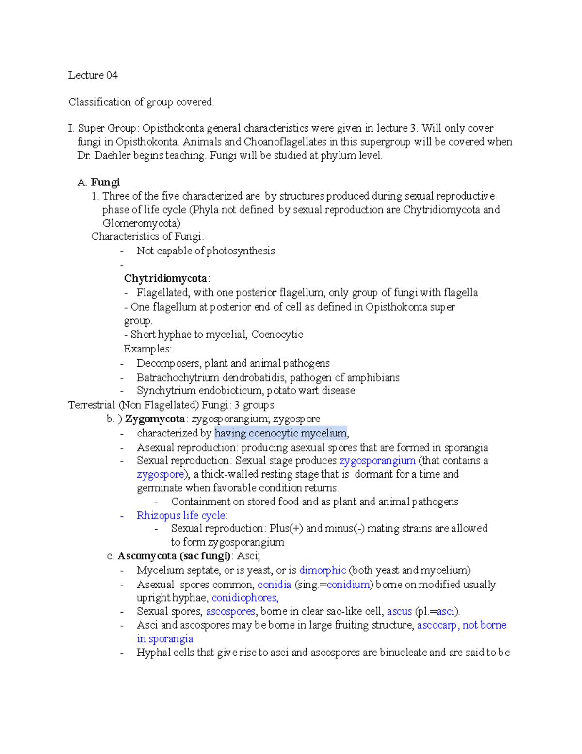 Lecture 04 Questions Summary S2024 - Lecture 04 Classification of group ...