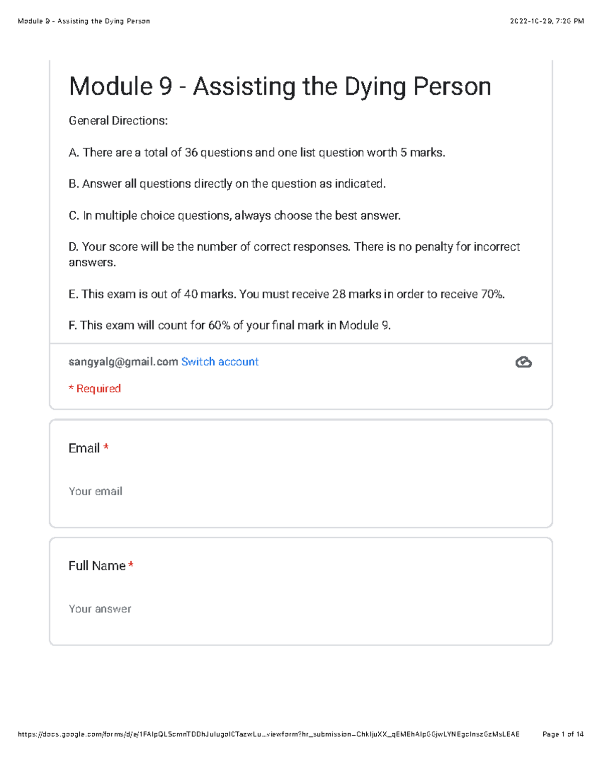 Module 9 - Assisting the Dying Person - - Studocu
