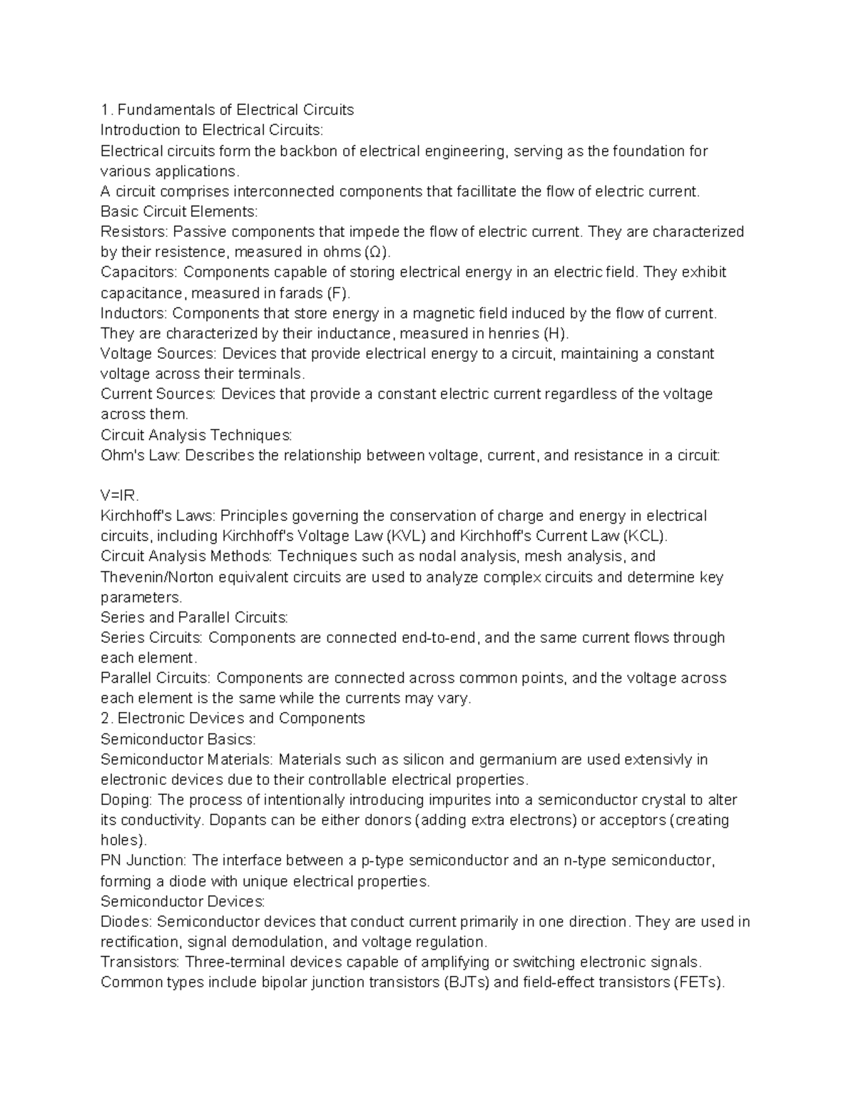 EE 1 -2 - Units 1 and 2 - Fundamentals of Electrical Circuits ...
