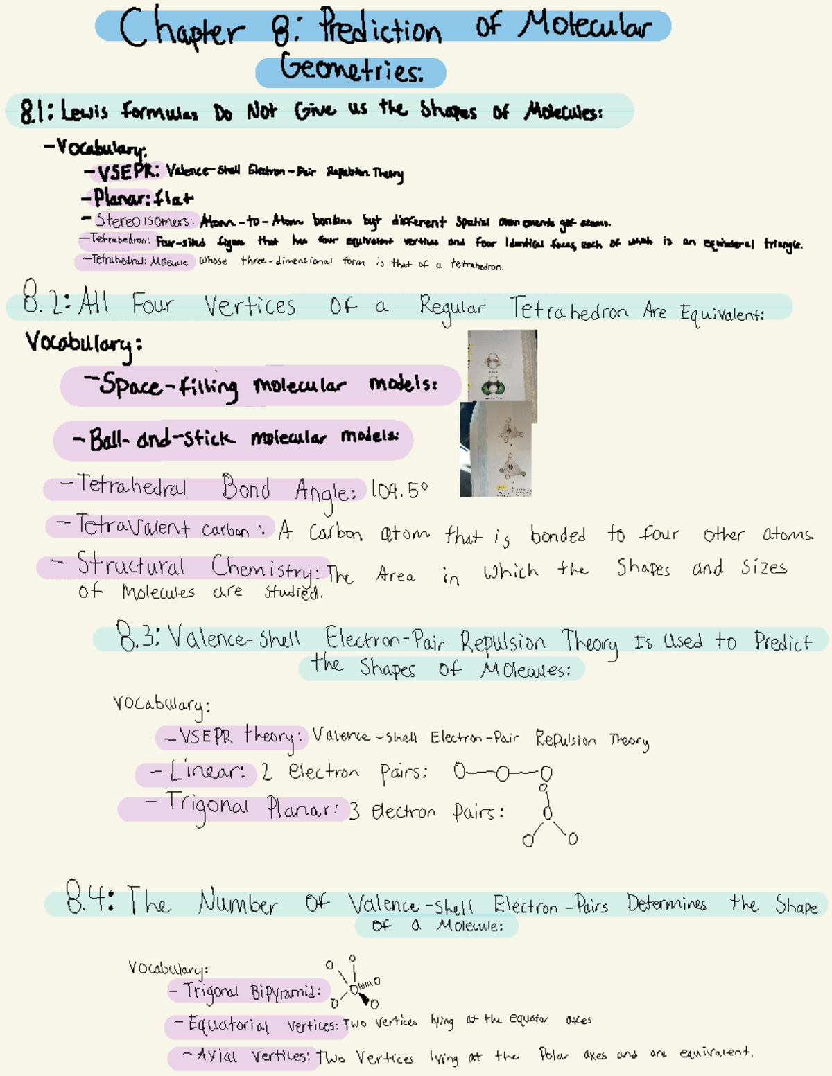 General Chemistry Notes - Chapter 8 : Prediction Of Molecular ...