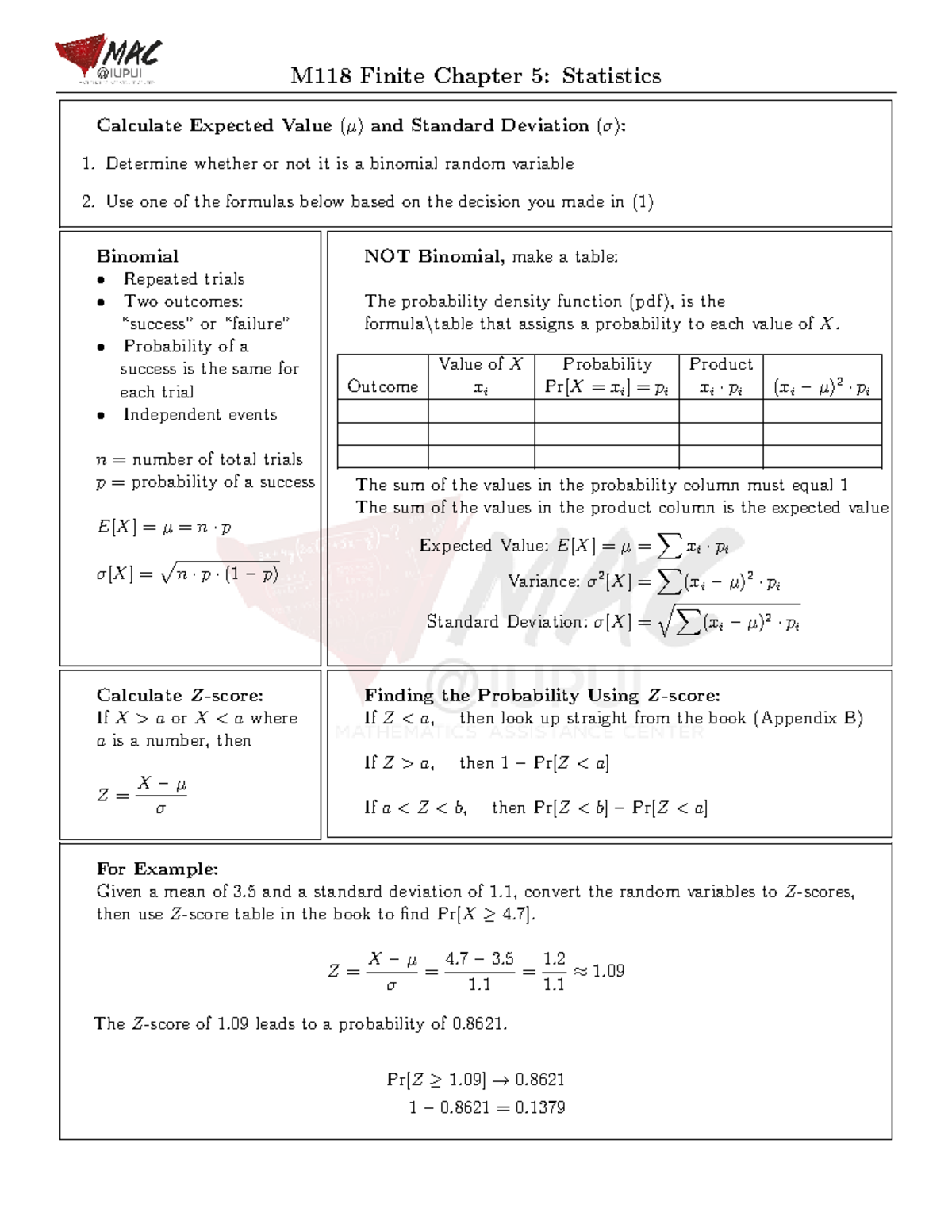 M118 Chapter 5 New - Detailed notes from the professor - M118 Finite ...