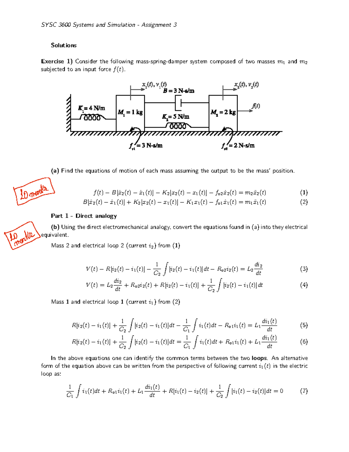 Solutions A3 - assignment solution - SYSC 3600 Systems and Simulation - Assignment 3 Solutions ...