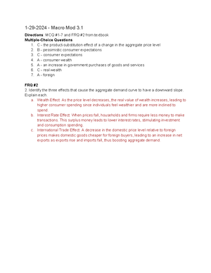 Econ hw Macro Mod 4.1 - 2-27-2024 - 2-27-2024 - Macro Mod 4. Directions ...