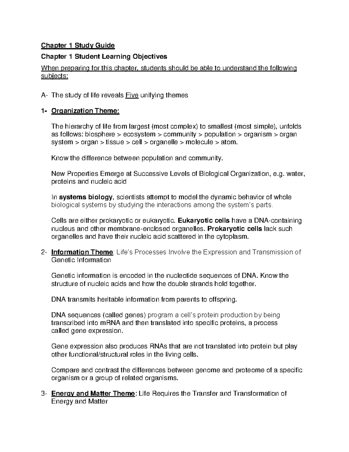 Chapter 1 Study Guide - Objectives - Chapter 1 Study Guide Chapter 1 ...