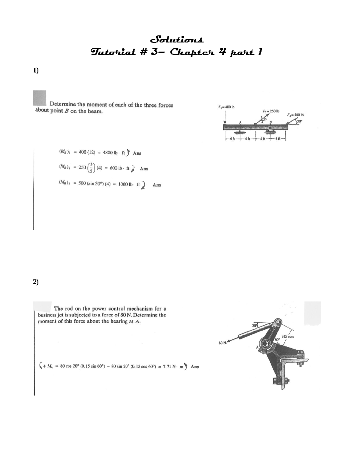 Solutions to Tutorial 03 chapter 04 part 1 - SOM401M - Solutions Tutorial # 3– Chapter 4 part 1 ...