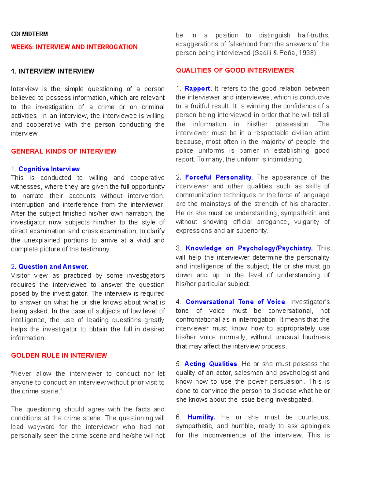 (interview,interrogation,search,warrant,raid) - CDI MIDTERM WEEK6 ...