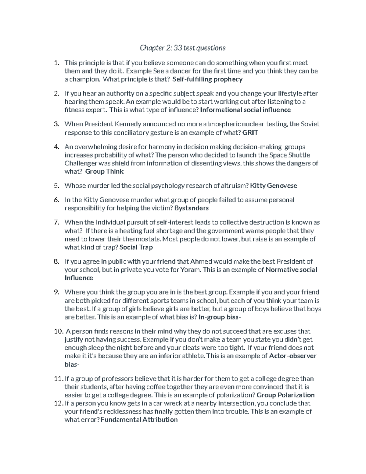 Chapter 2 33 test questions - Chapter 2: 33 test questions This ...