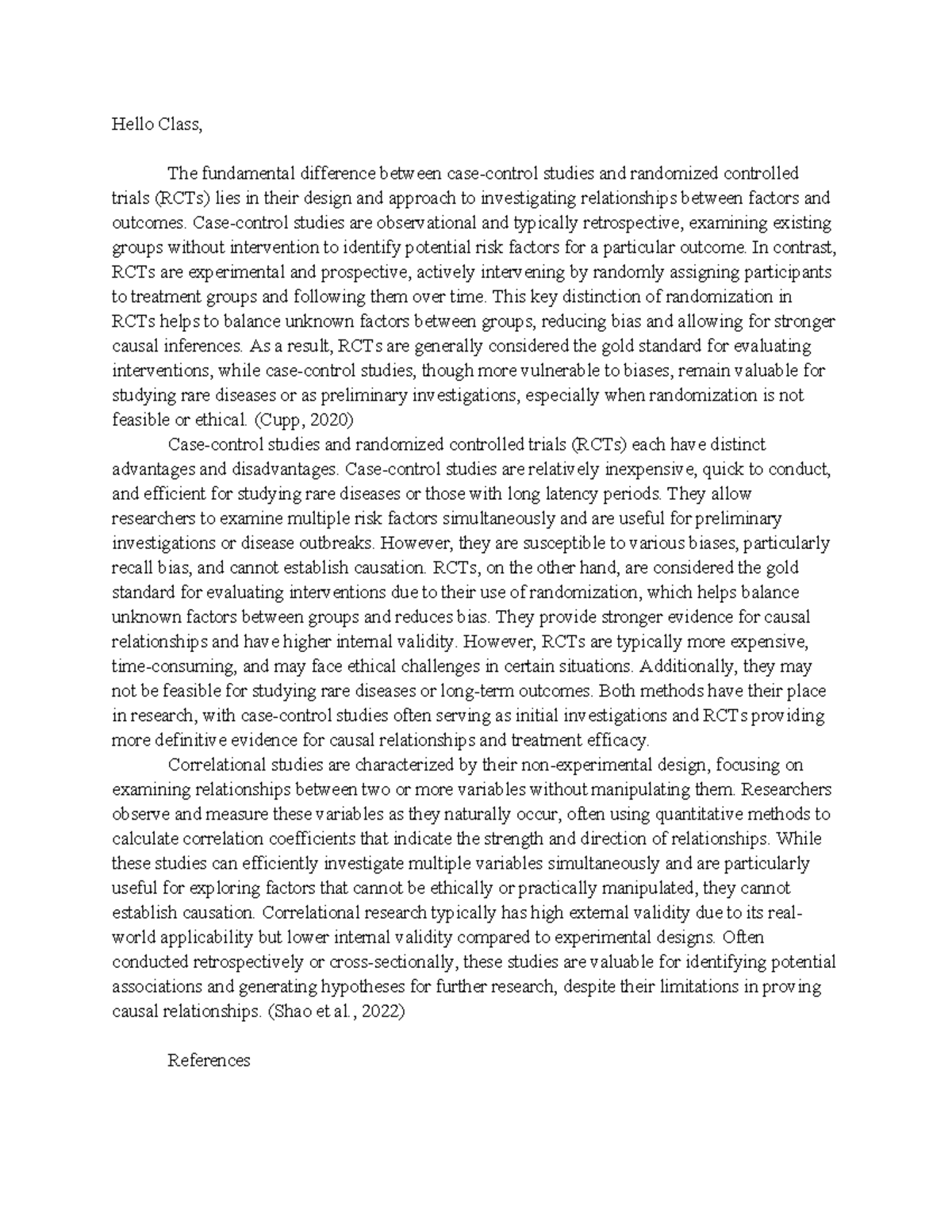 NUR503 Week3 discussion - Hello Class, The fundamental difference ...