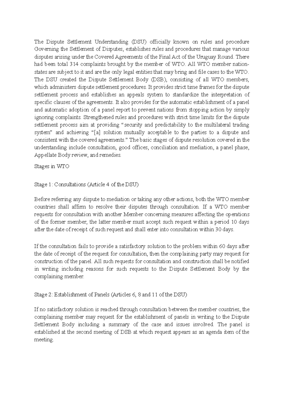 WTO DSB - The Dispute Settlement Understanding (DSU) officially known ...