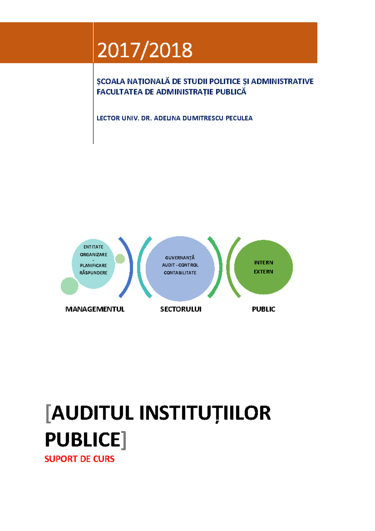 AIP Suport curs - SECTORULUI PUBLIC GUVERNANȚĂ AUDIT - CONTROL ...