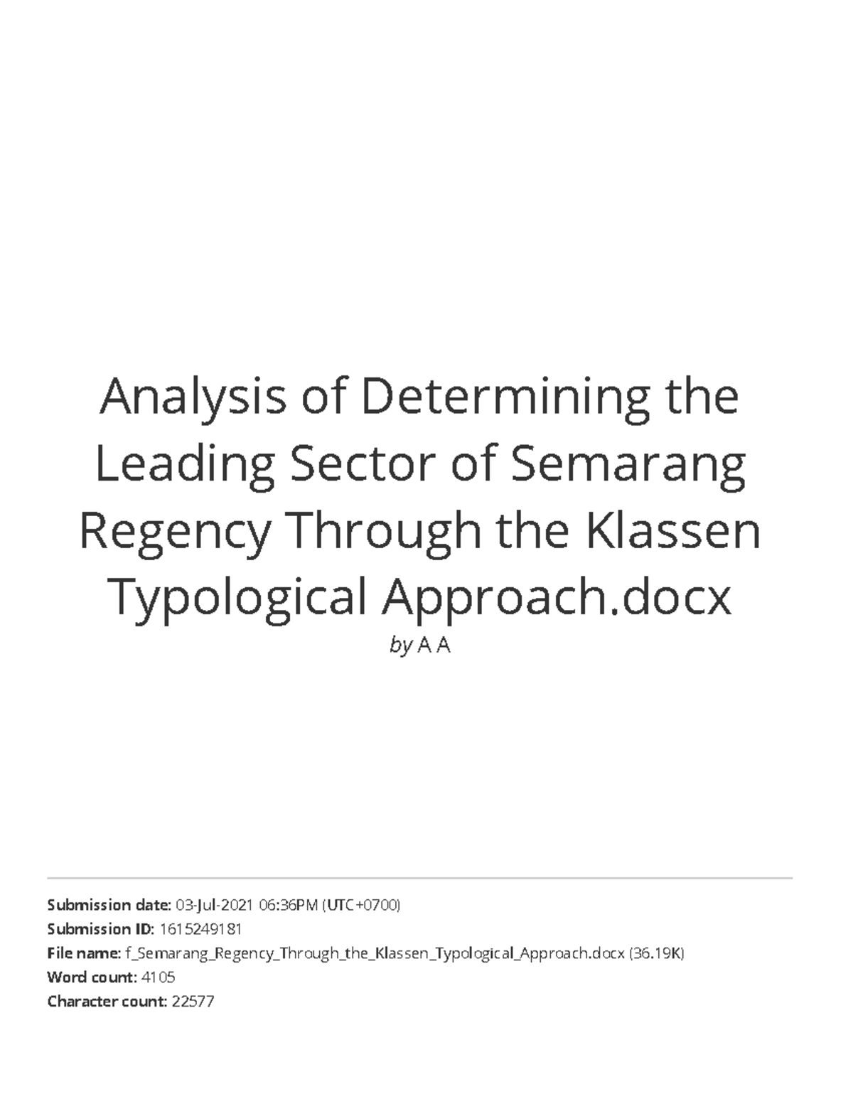 Analysis of Determining the Leading Sector of Semarang Regency Through ...