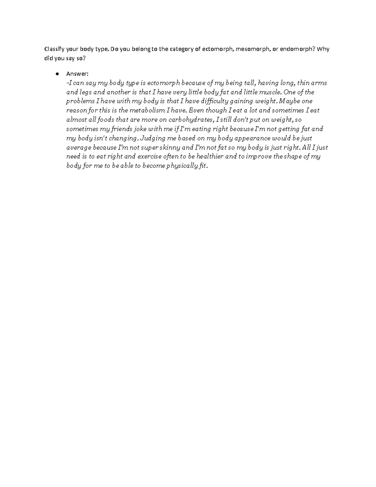 ACT#3 PE(Body Type).docx - Classify your body type. Do you belong to ...