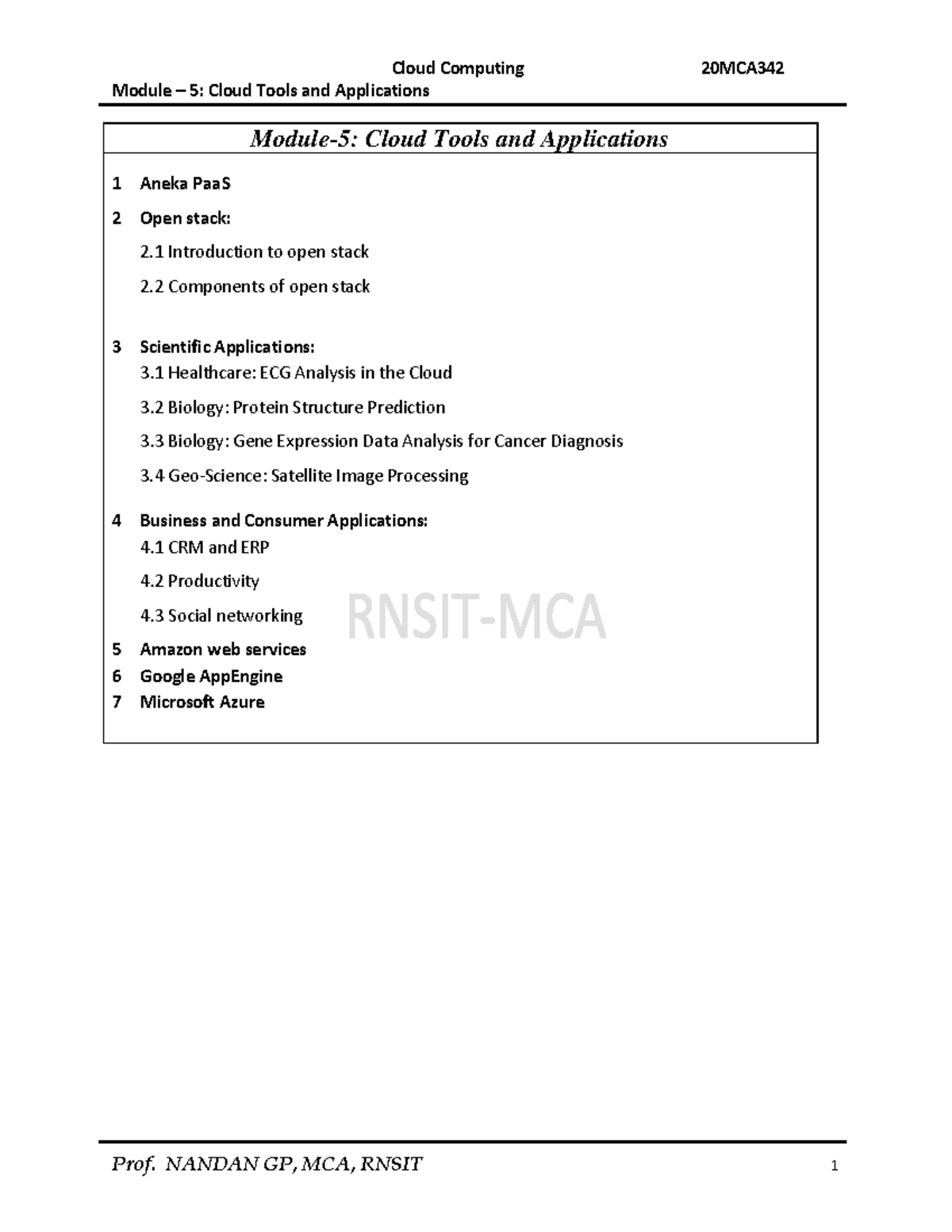 Cloud MOD-5 - Module – 5 : Cloud Tools and Applications Module- 5 ...