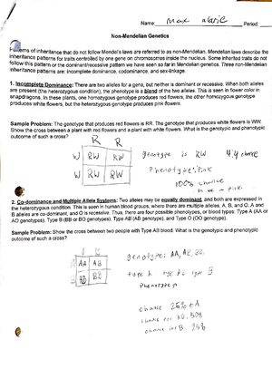 8-Codominance Worksheet (Blood Types) - Studocu