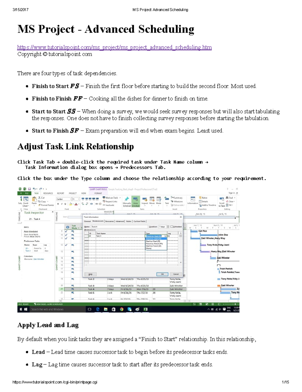 MS Project Advanced Scheduling - MS Project Advanced Scheduling - Studocu