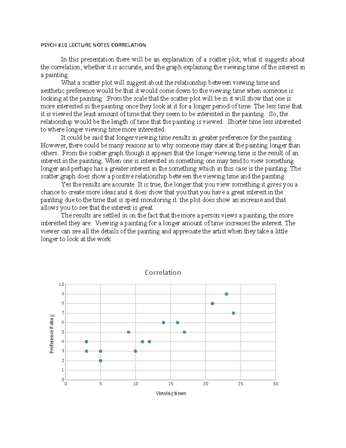 PSYCH 610 Lecture Notes Correlation - PSYCH 610 LECTURE NOTES ...