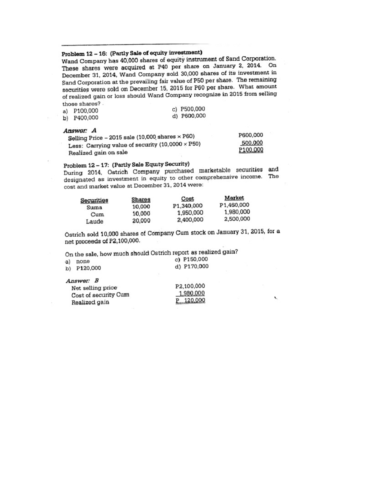 Accounting Problems 2 - Studocu