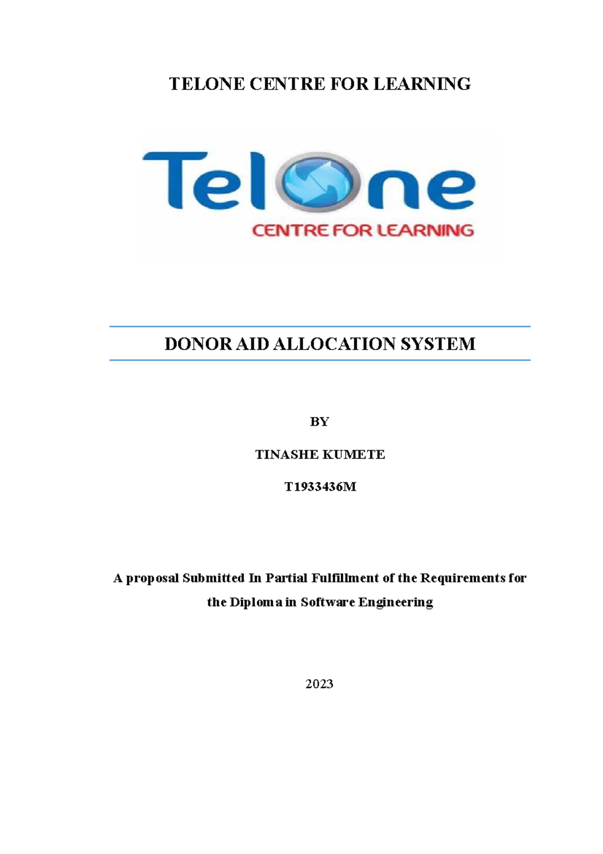 Null - Notes - TELONE CENTRE FOR LEARNING DONOR AID ALLOCATION SYSTEM ...
