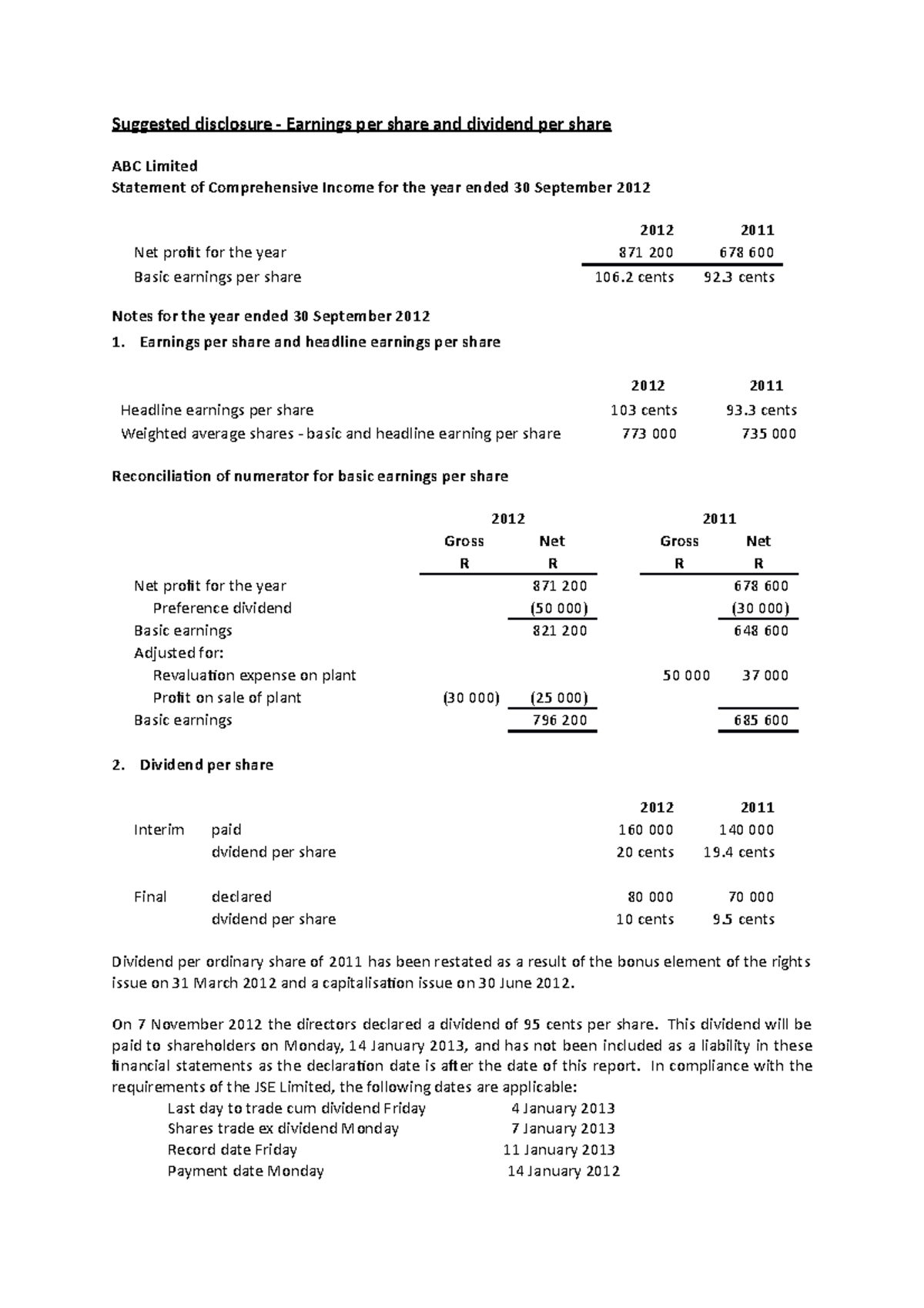 Suggested+disclosure+EPS+and+DPS - Suggested disclosure - Earnings per ...