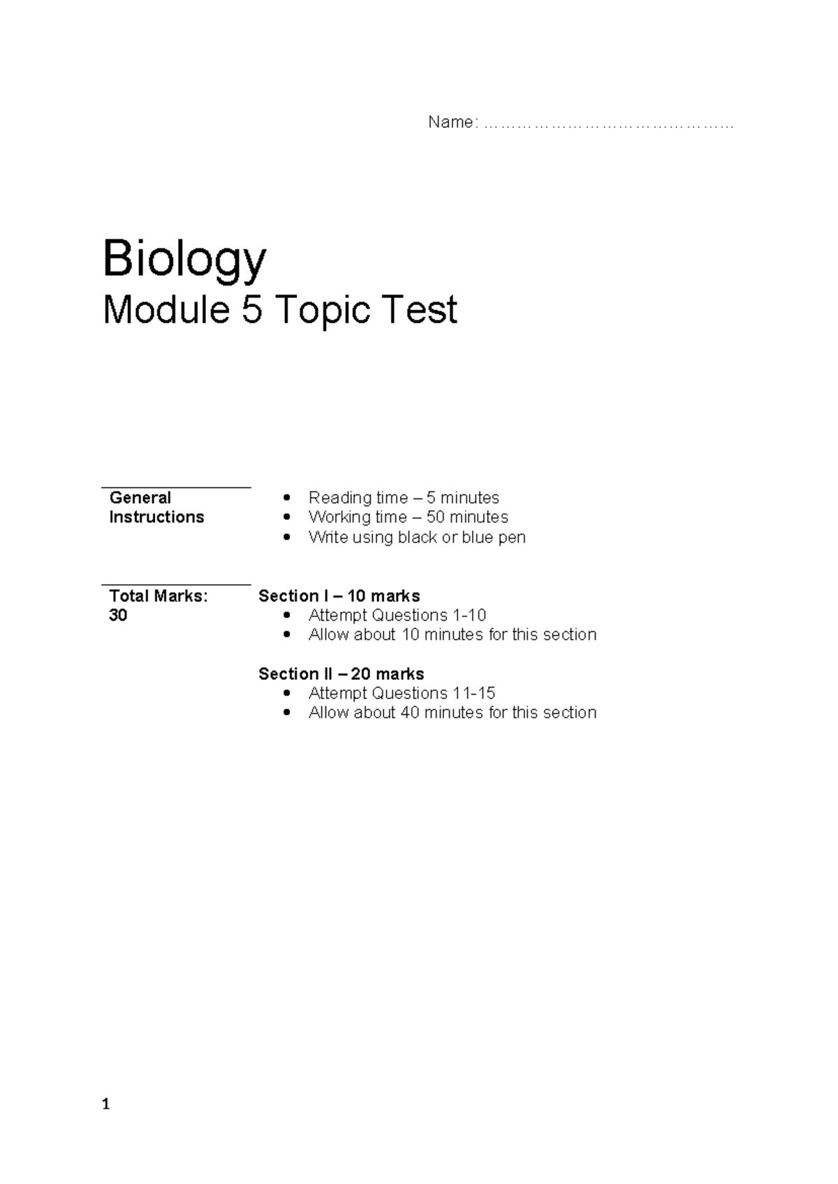 Topic Test Module 5 Heredity - Name ...