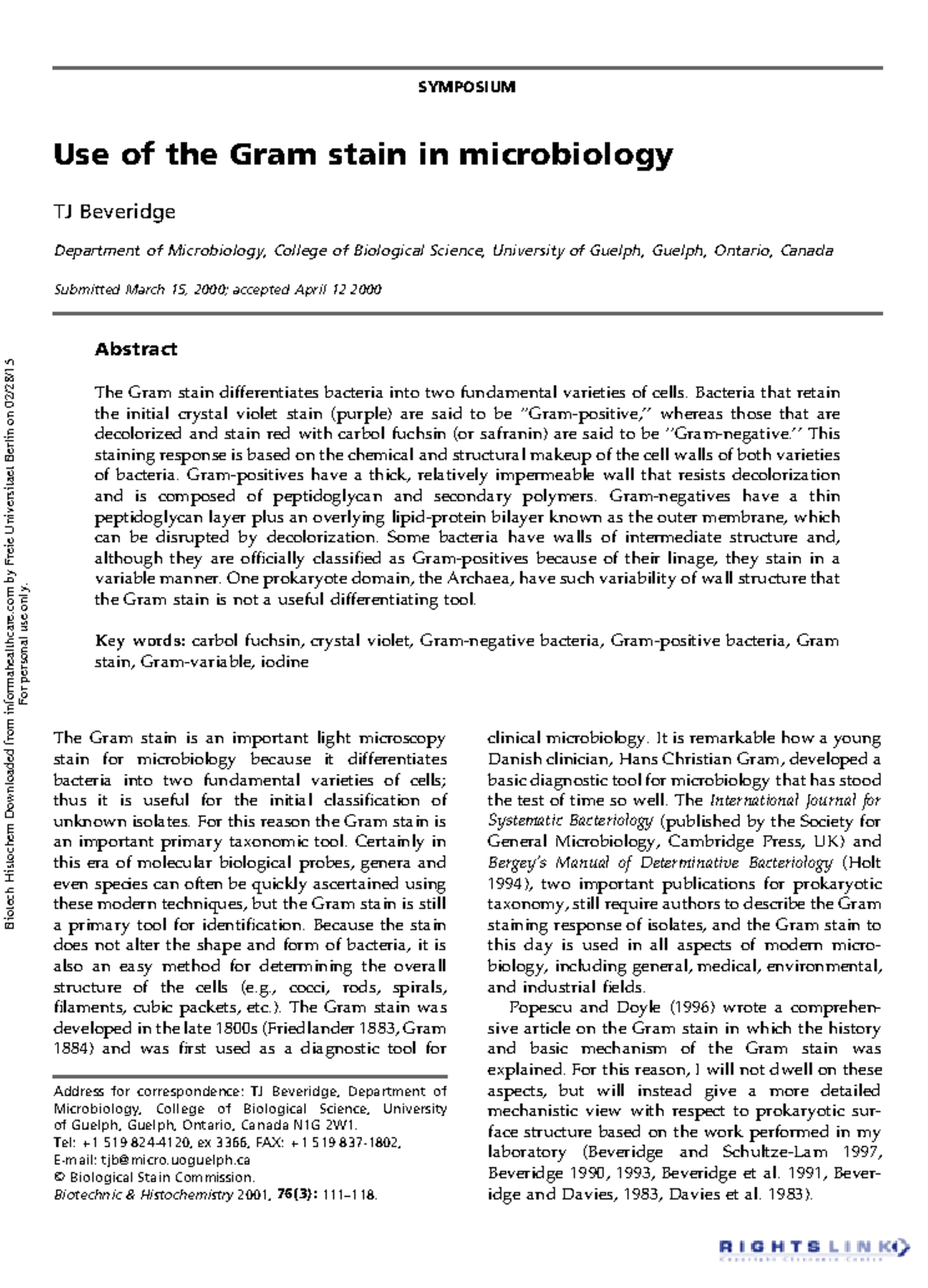 Use of the Gram stain in microbiology-1 - SYMPOSIUM Use of the Gram ...