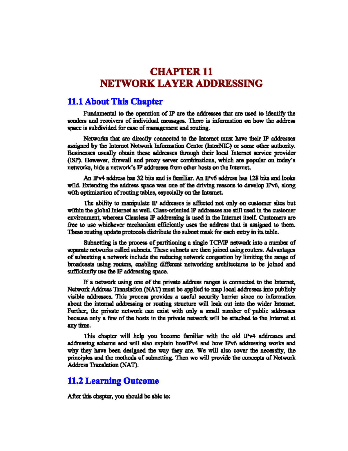 Chap11-Network Layer Addressing - Mạng máy tính nâng cao - Studocu