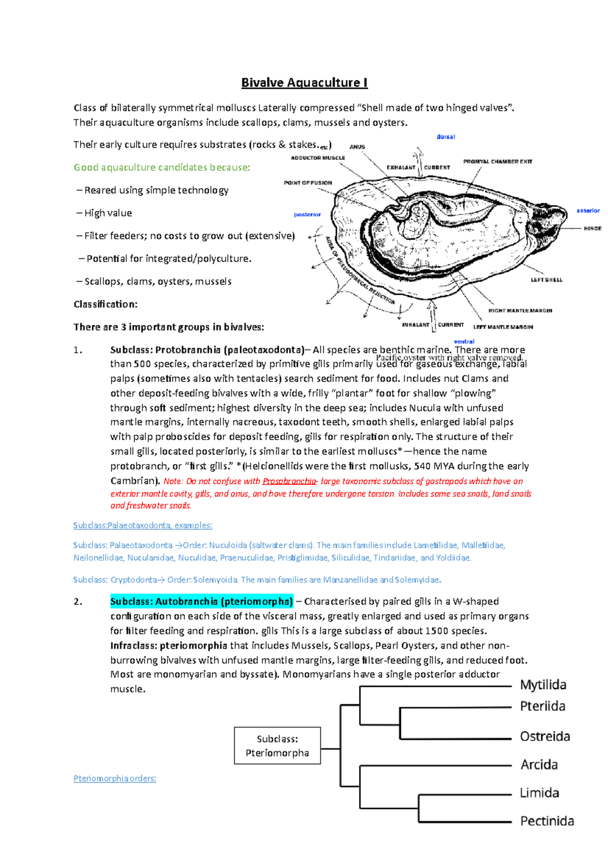 Bivalve aquaculture I- propogation & hatchery - Bivalve Aquaculture I ...