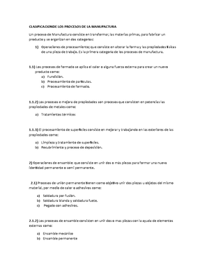 Actividad 1 Procesos de manufactura y materiales - Studocu