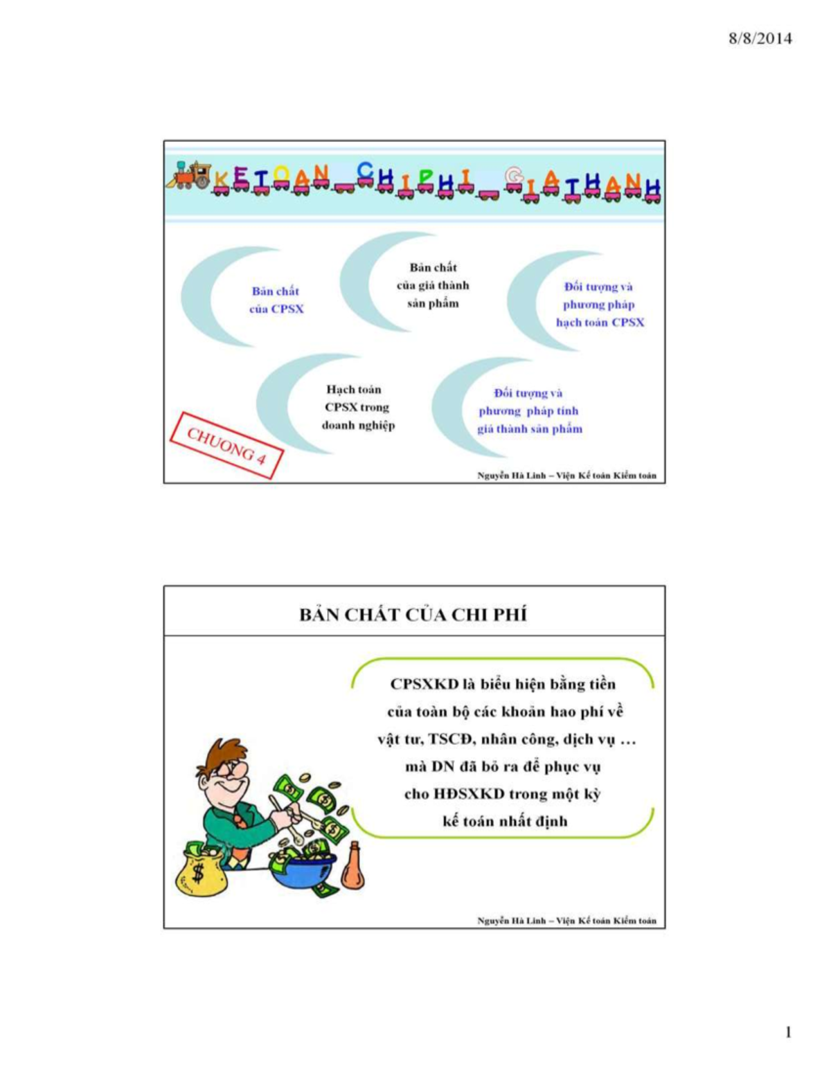 Chapter 4 - Chi phi gia thanh -KTTC1 SV - ke toan tai chinh 1 - Studocu