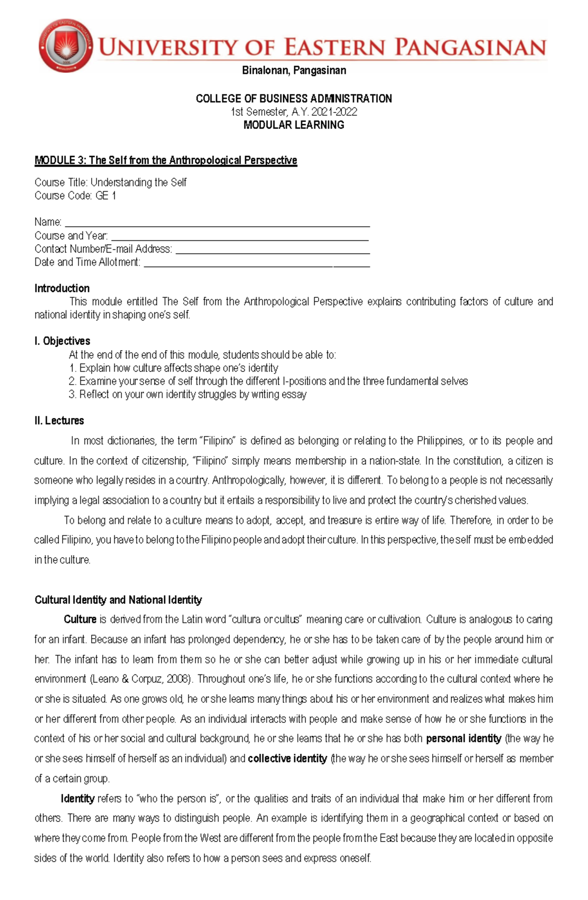 UTS Module-3 - MACM_SIR-CG - Binalonan, Pangasinan COLLEGE OF BUSINESS ...