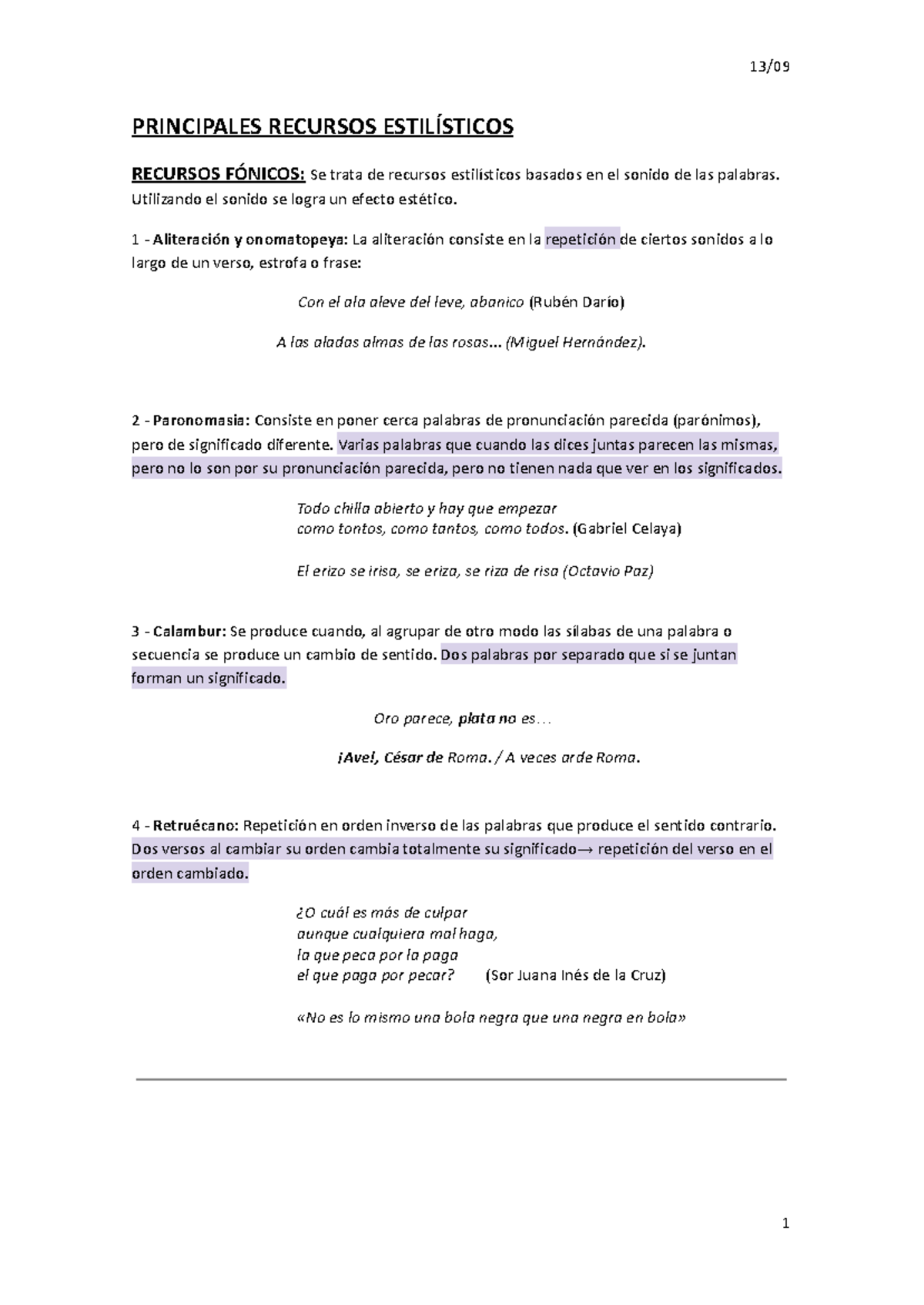 Recursos Estilísticos 2º Bachillerato - PRINCIPALES RECURSOS ...