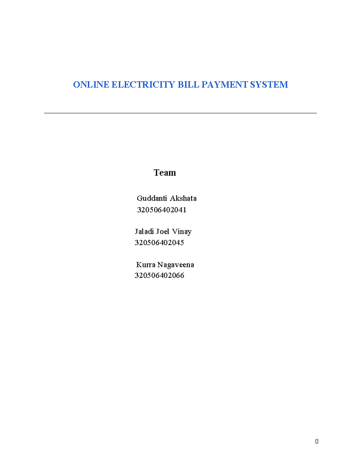 Online Electricity Bill Payment System - ONLINE ELECTRICITY BILL ...