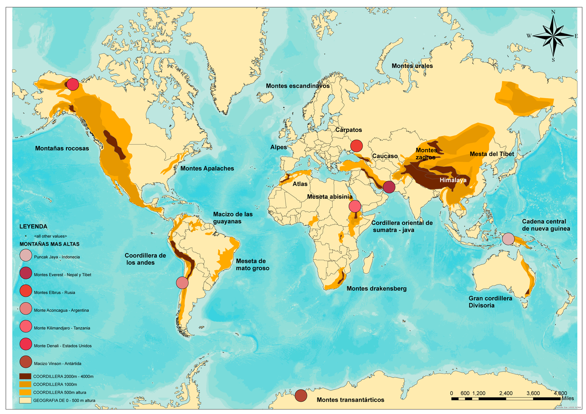 Montañas Altas - ####### Sources: Esri, USGS, NOAA LEYENDA MONTAÑAS MAS ...
