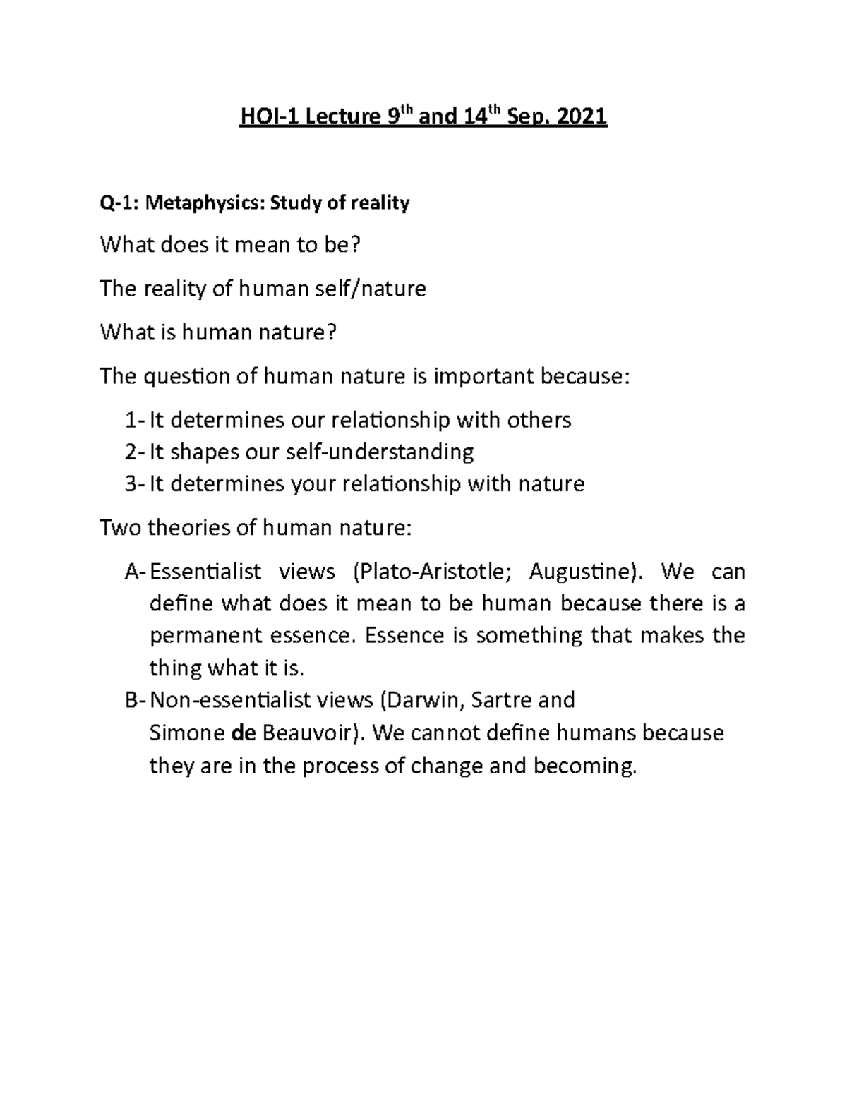 HOI-1 Lectures 9th, 14th, 16th, 21st, 23rd, 28th sep - HOI-1 Lecture 9th and 14th Sep. 2021 Q-1 ...