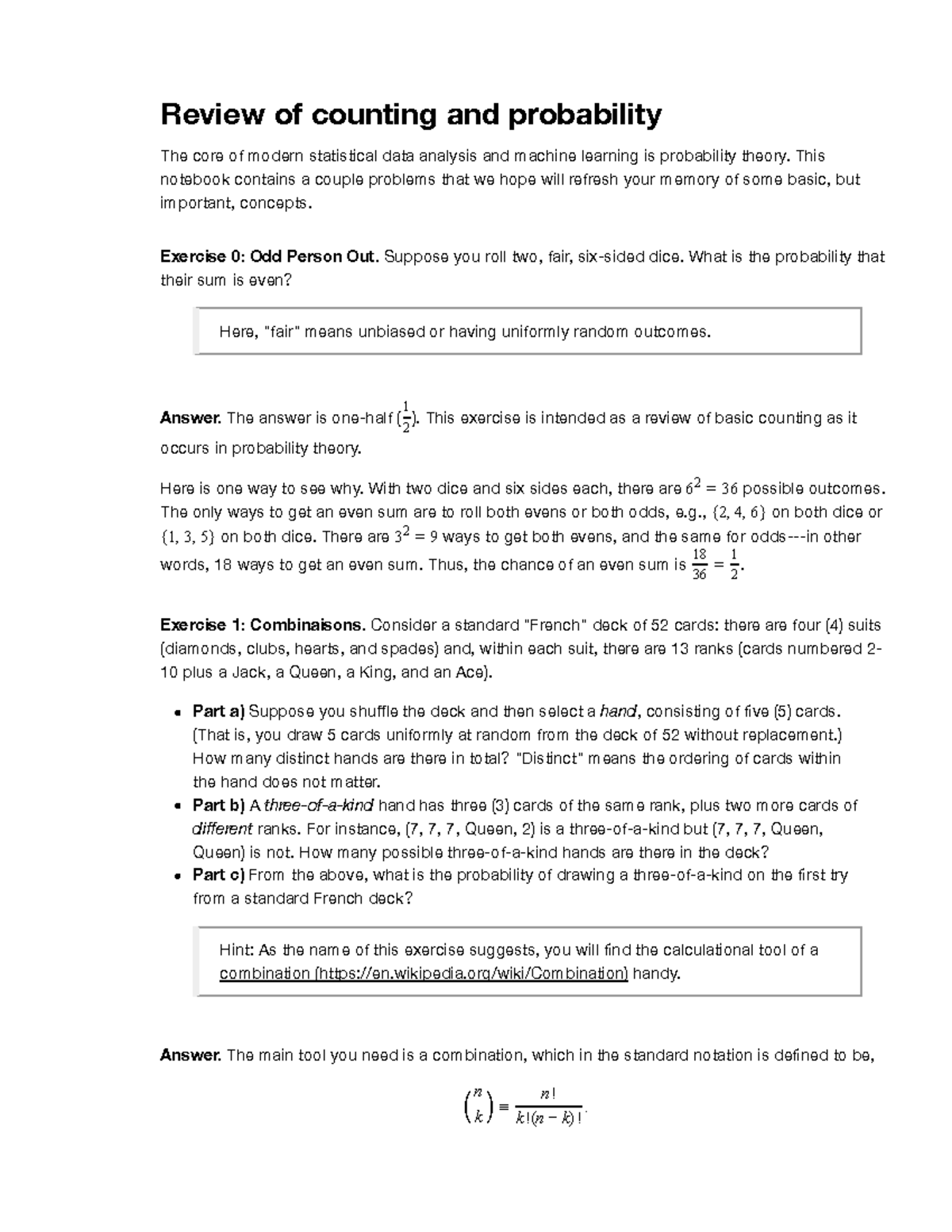 Math practice problems solns Corrected - Review of counting and ...