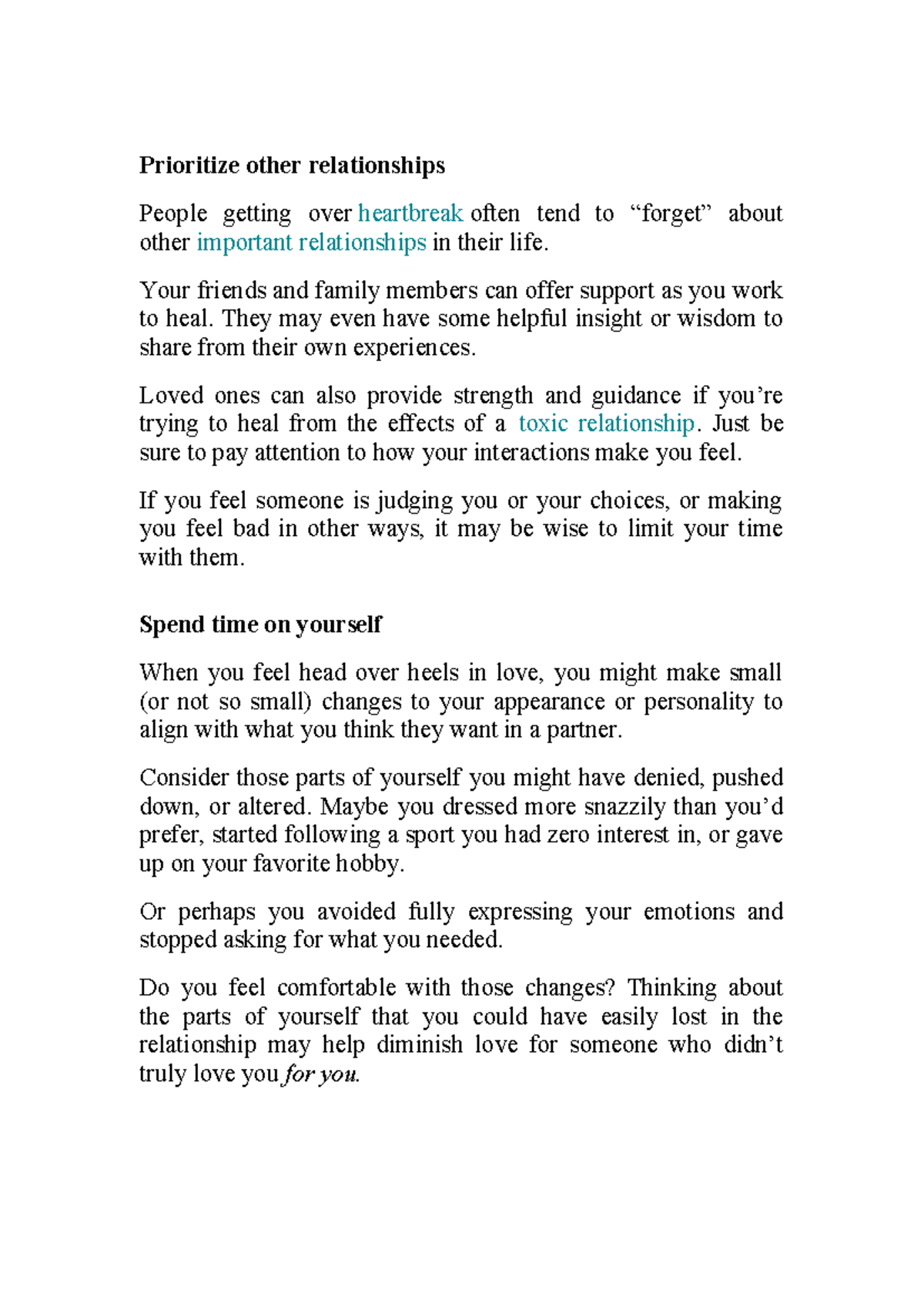 Prioritize other relationships - Prioritize other relationships People ...